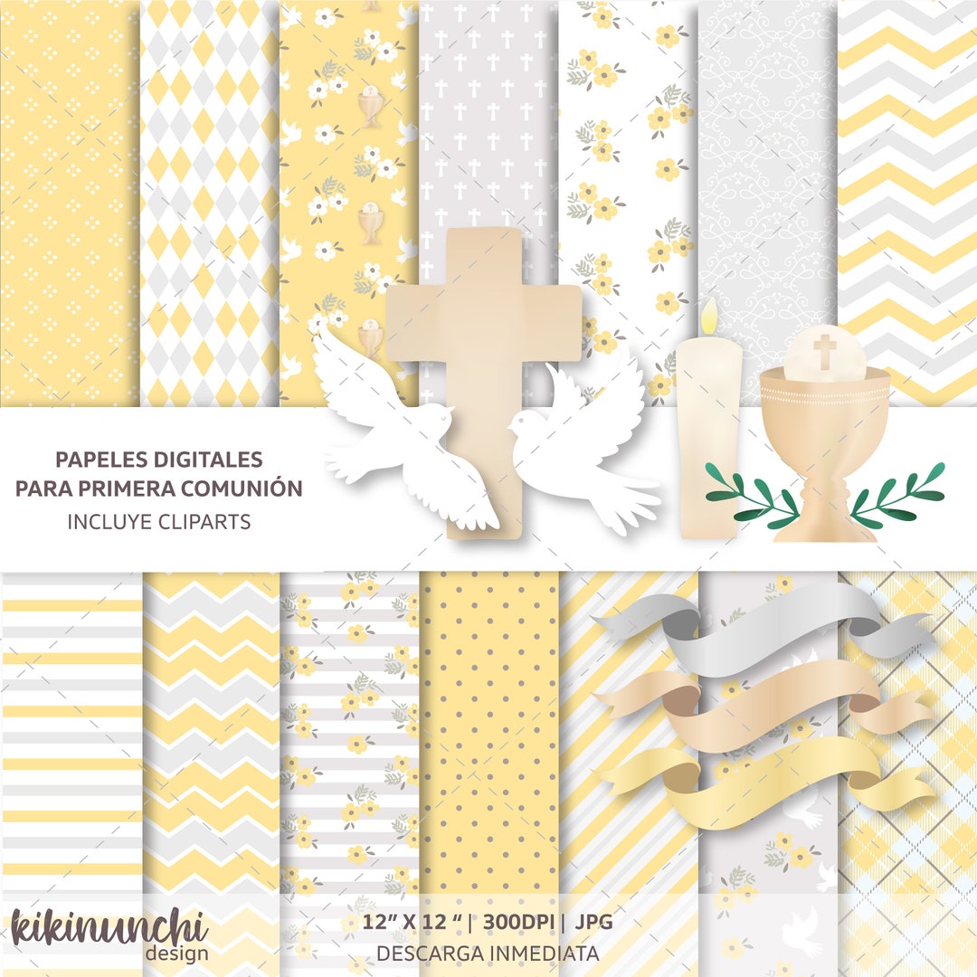 Christian Digital Papers, First Communion Papers, Church Digital Paper ...