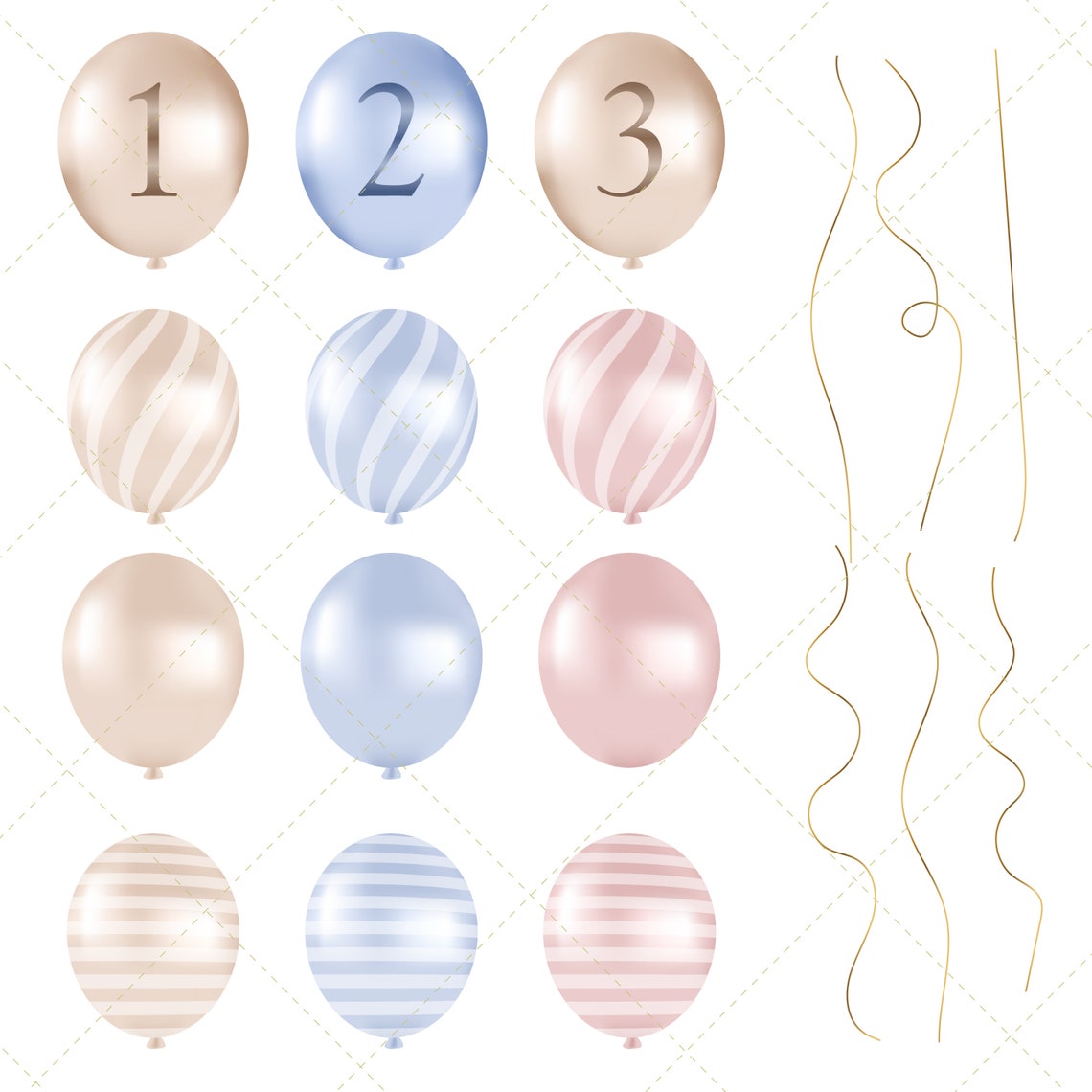 Colorful Birthday Balloon Clipart - High-quality PNG, Instant Download ...