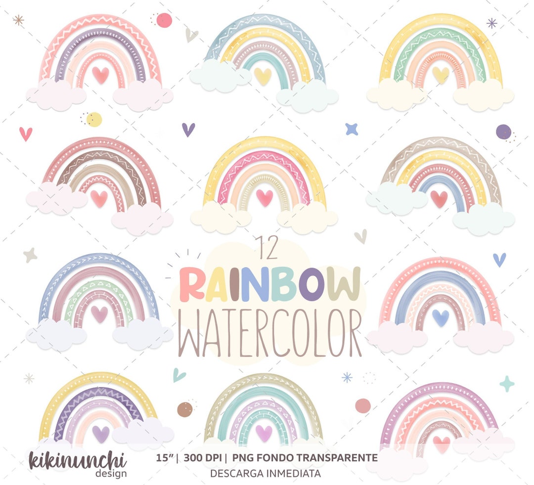Watercolor Rainbows, Watercolor, Rainbows, Pastel Rainbows, Watercolor ...