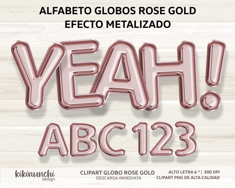 Rose Gold Foil Balloon Alphabet Clip Art, Metallic Balloon Lettering ...