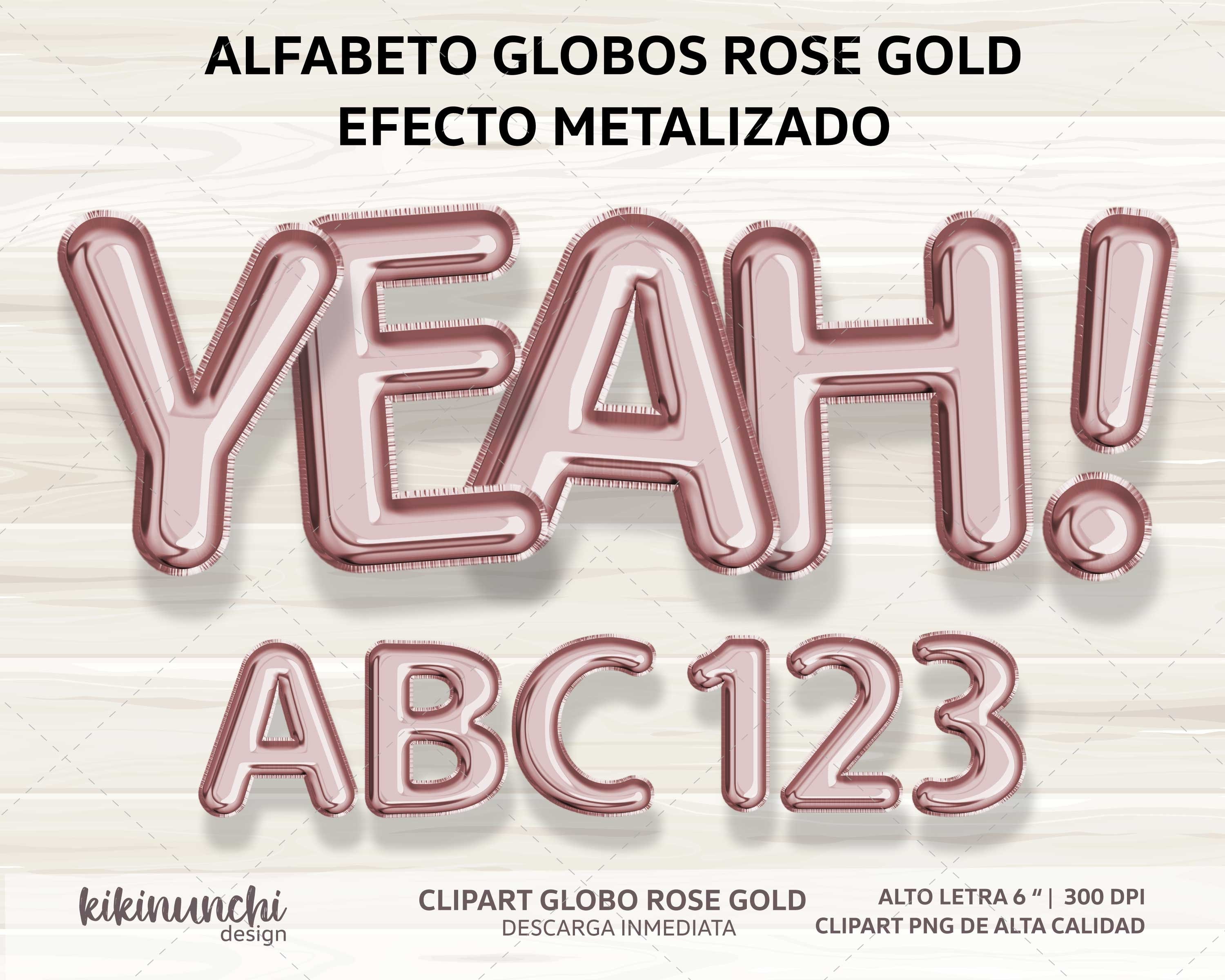 Rose Gold Foil Balloon Alphabet Clip Art, Metallic Balloon Lettering ...