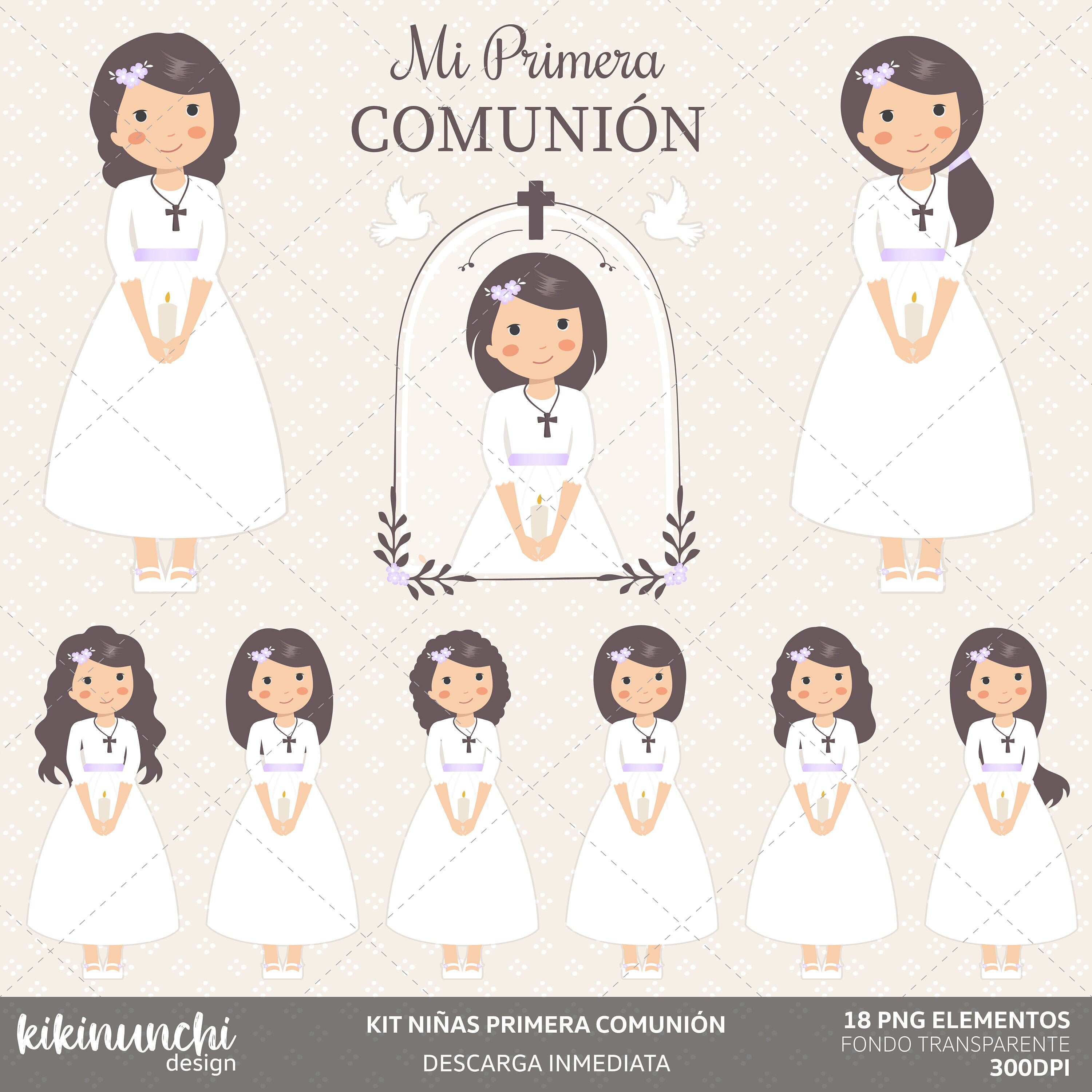 Girls First Communion Clipart for Girls. Communion - Etsy