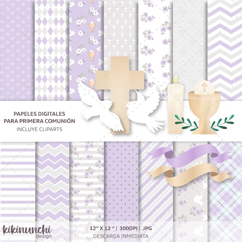Christian Digital Papers First Communion Papers Church - Etsy