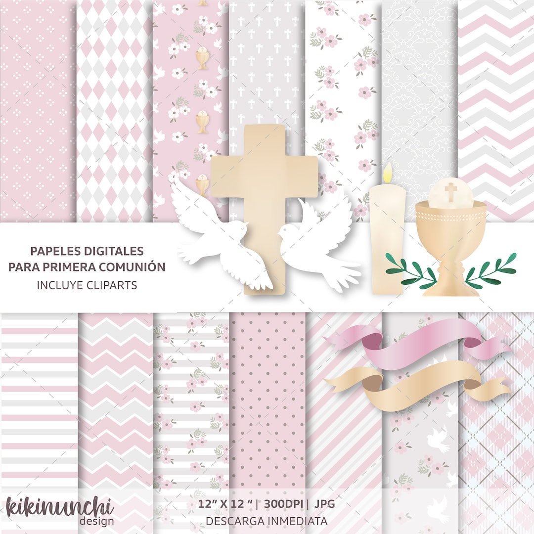 Christian Digital Papers, First Communion Papers, Church Digital Paper ...