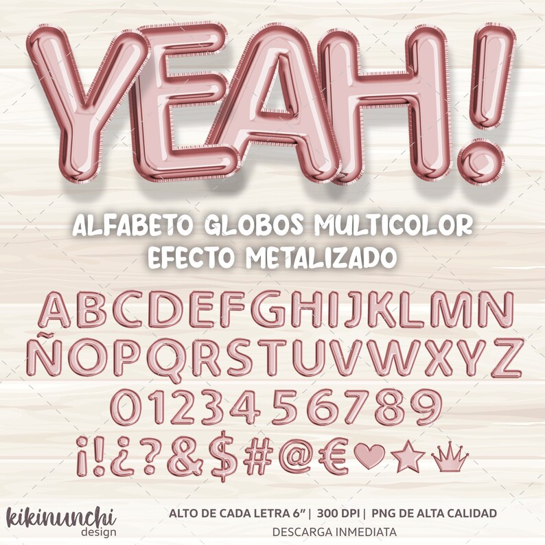 Rose Gold Foil Balloon Alphabet Clip Art Metallic Balloon - Etsy