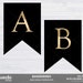 Banderines negros con letras efecto dorado para imprimir, Banderines ...