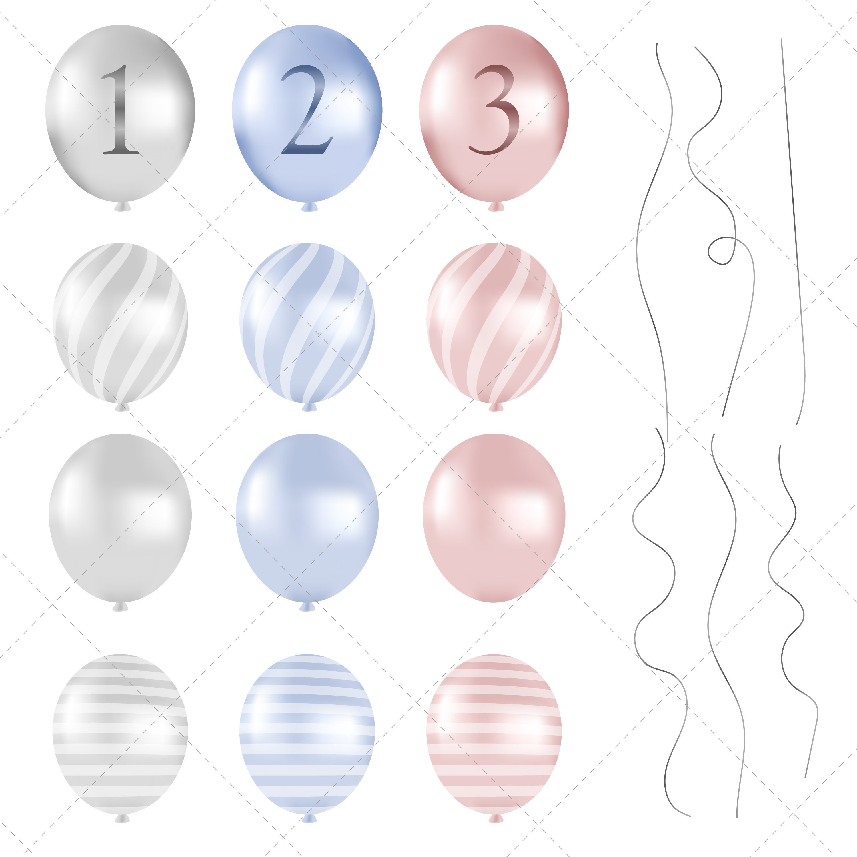 Balloon Clipart Graphic Elements for Parties, High-quality Transparent ...