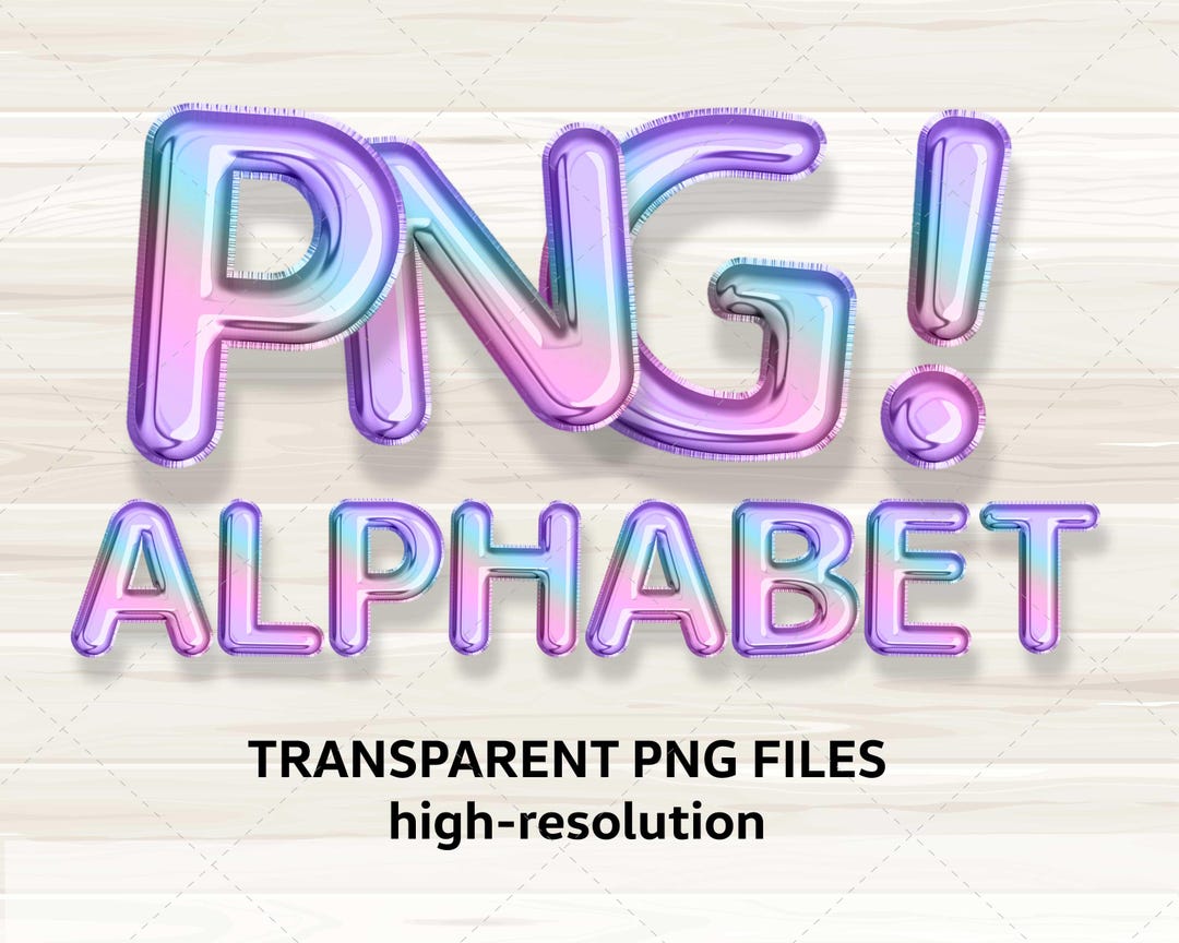 Rainbow Foil Balloon Alphabet Clip Art, Metallic Balloon Lettering ...