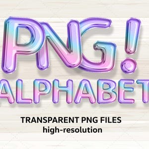 Rainbow Foil Balloon Alphabet Clip Art, Metallic Balloon Lettering ...