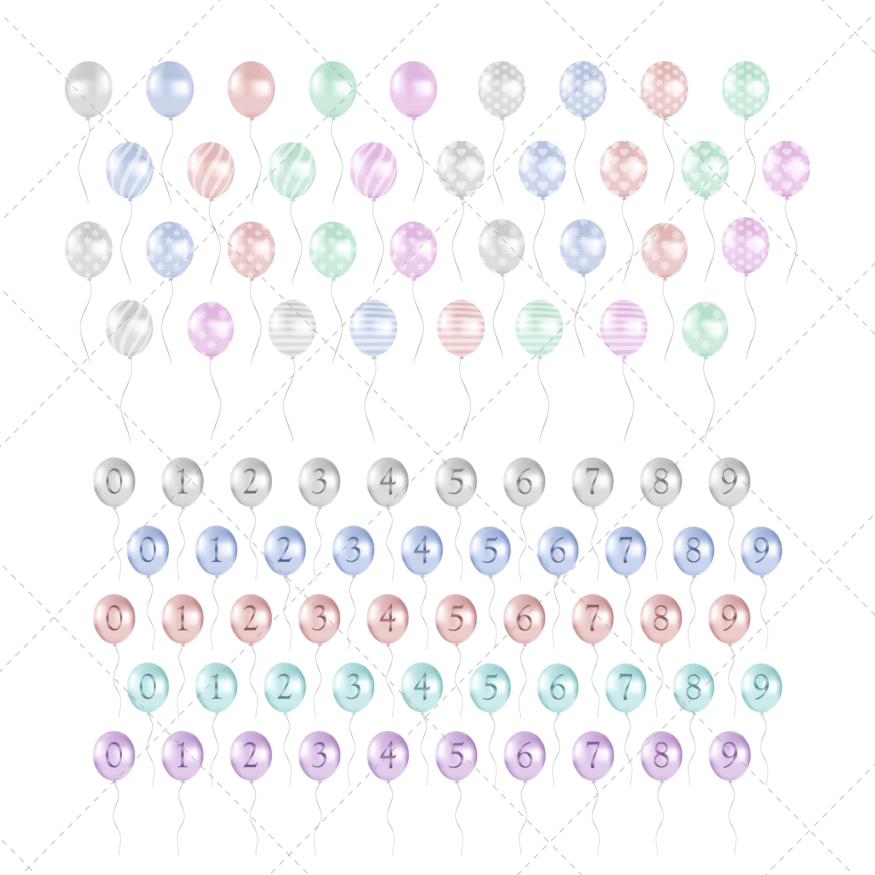 Balloon Clipart Graphic Elements for Parties, High-quality Transparent ...