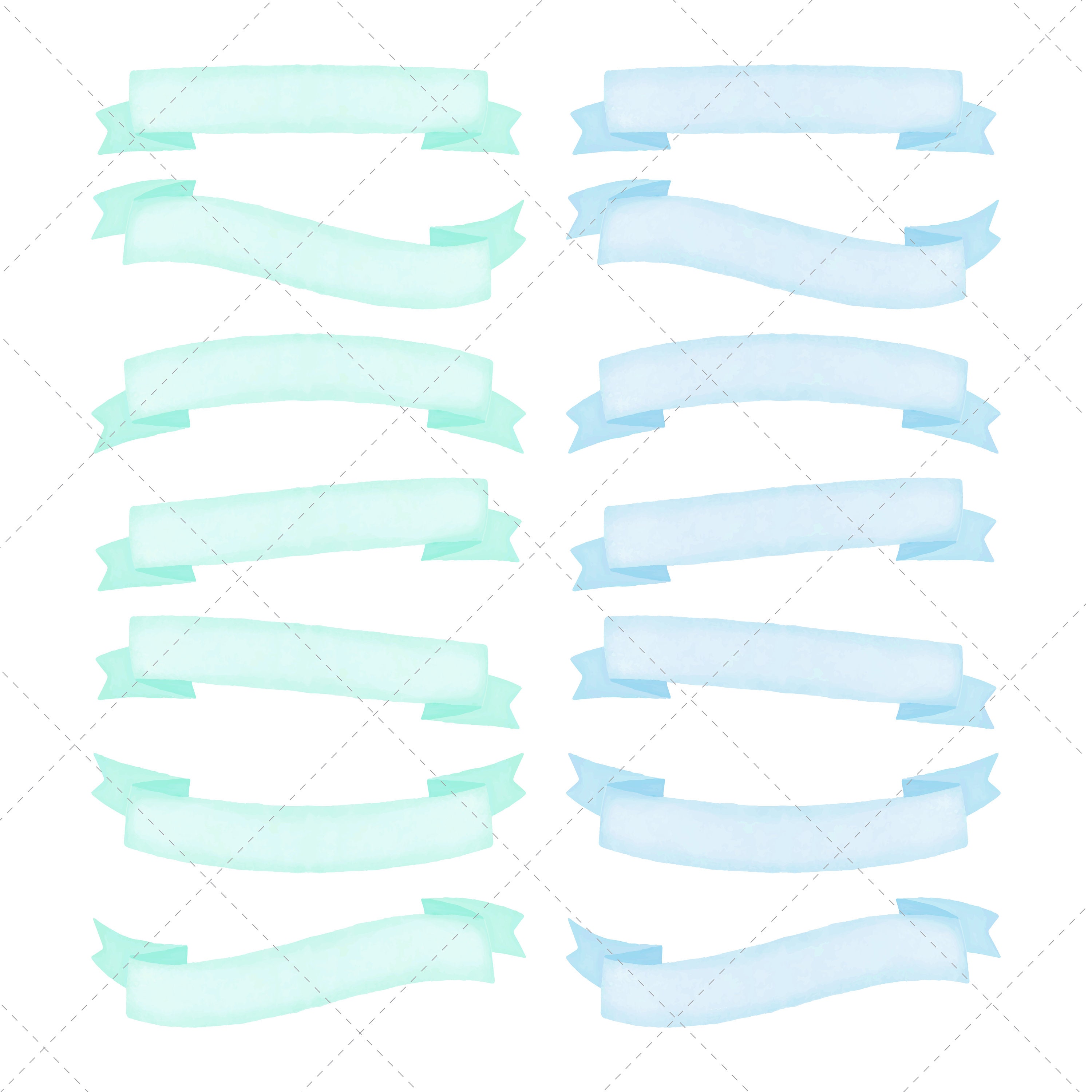 Watercolor Baners Ribbons Clipart , High Quality, Watercolor Effect ...