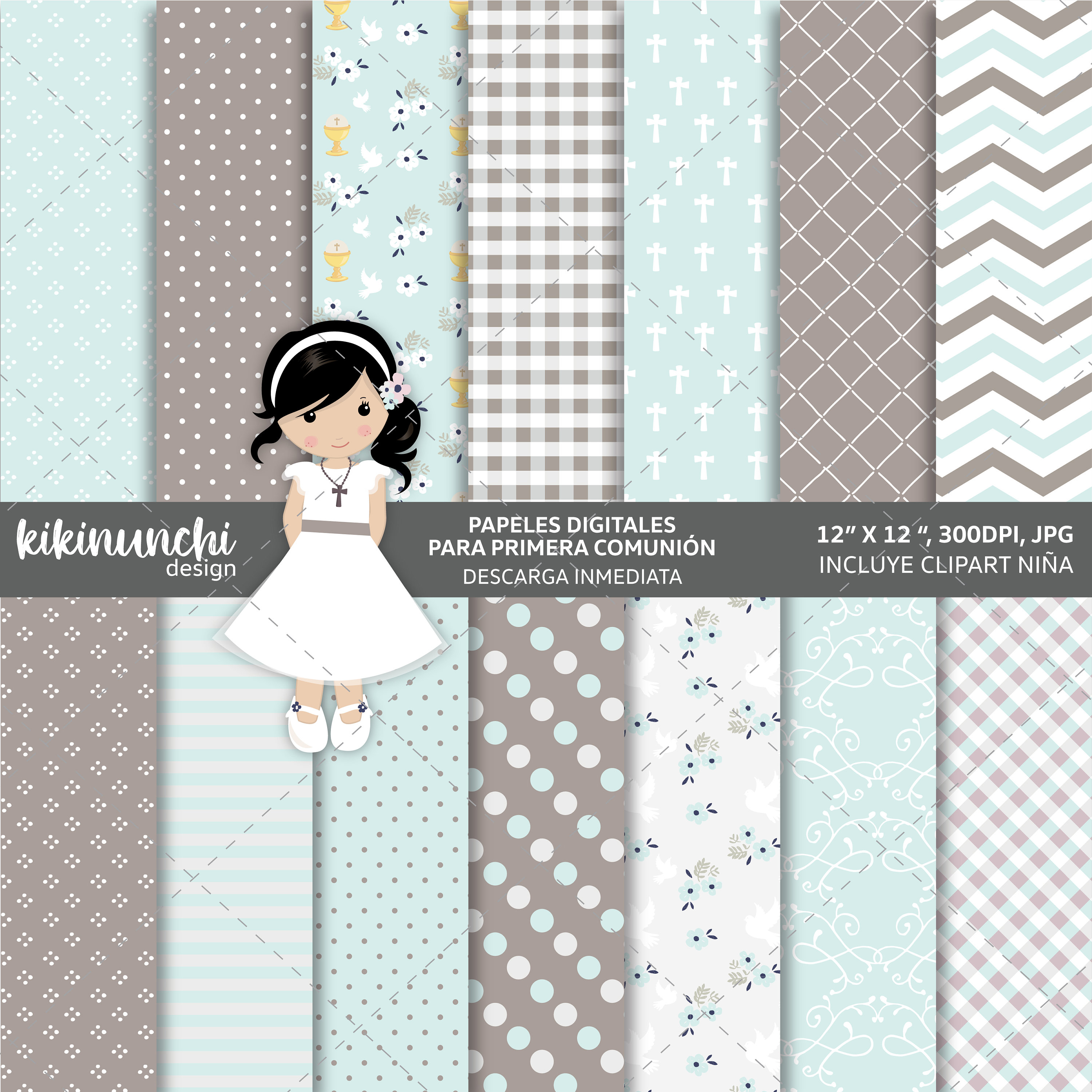 First Communion Digital Papers Digital Backgrounds Printable - Etsy