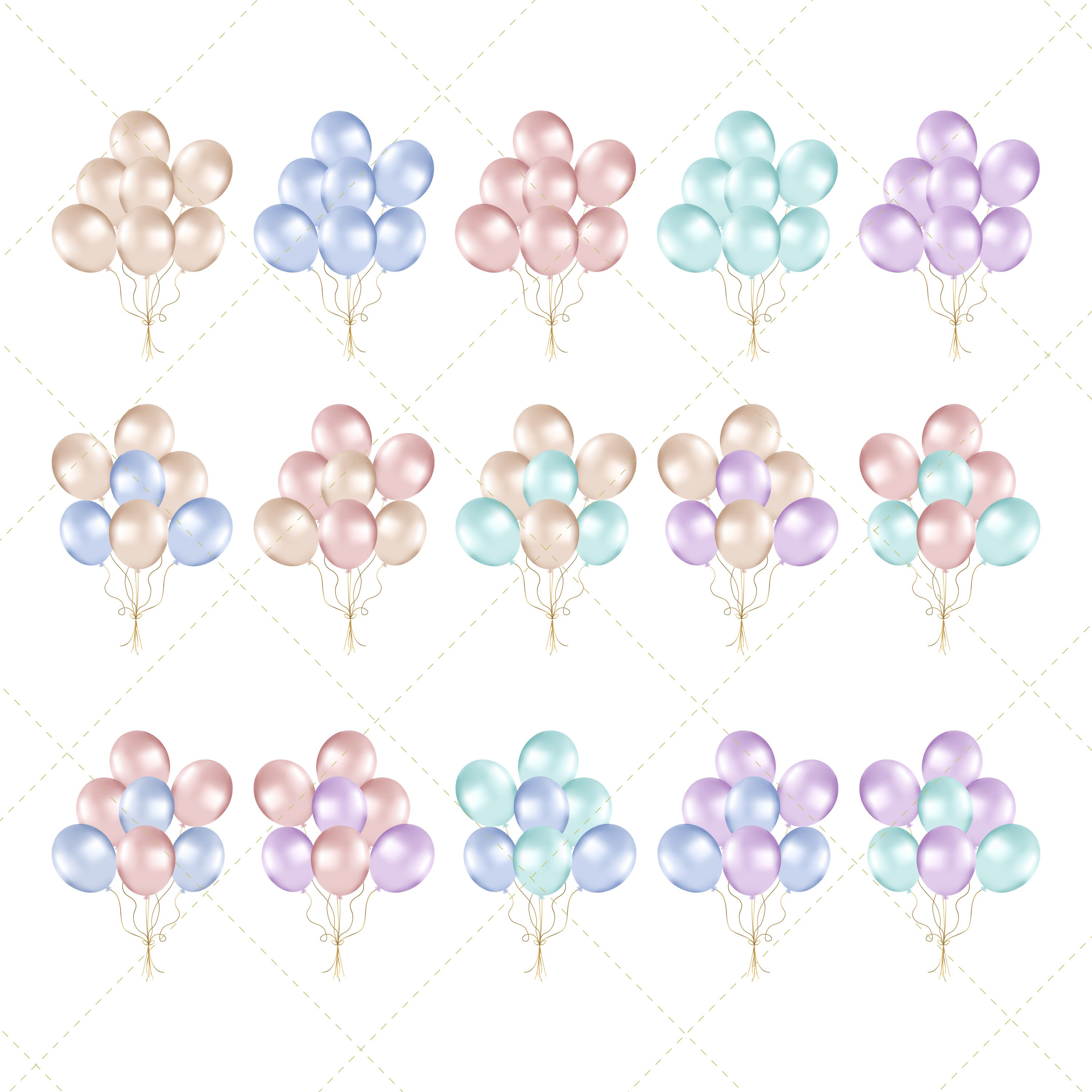 Colorful Birthday Balloon Clipart - High-quality PNG, Instant Download ...