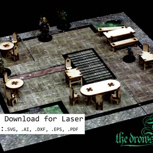 Tavern Tables and Chairs Kit - Digital Download for Laser Cutting (.svg ...
