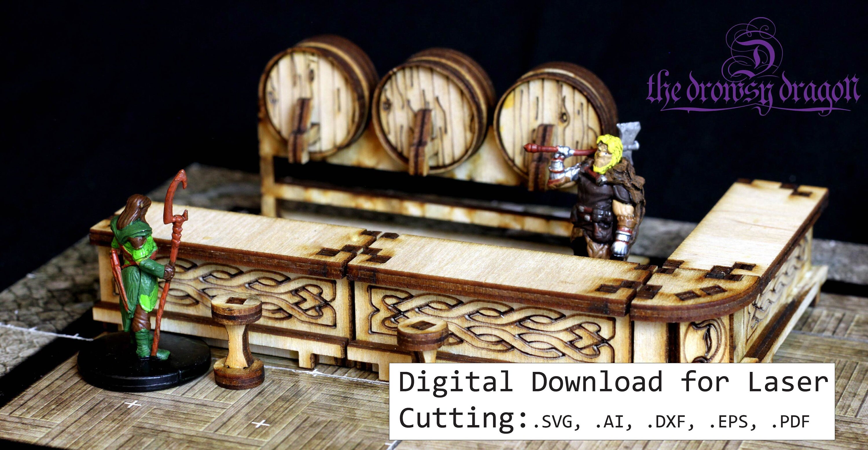 Tavern Furniture Set - Digital Download for Laser Cutting (.svg, .ai ...