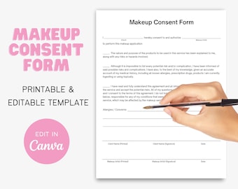 Basic Esthetician Consent Form Template Printable Canva | Etsy