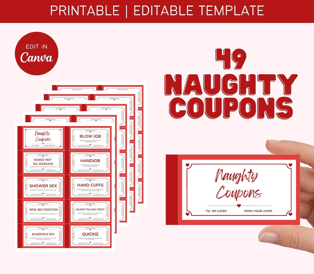 Naughty Coupons Digital Template | Printable, Sex Coupon, Anniversary ...