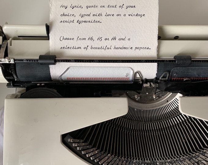 Custom Type Written Letters, Poetry, Lyrics, Letters, Vows, Short ...