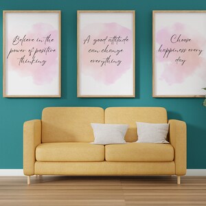 Printable Wall Art Set of 3, Office Décor Wall Art, Inspirational Quote ...