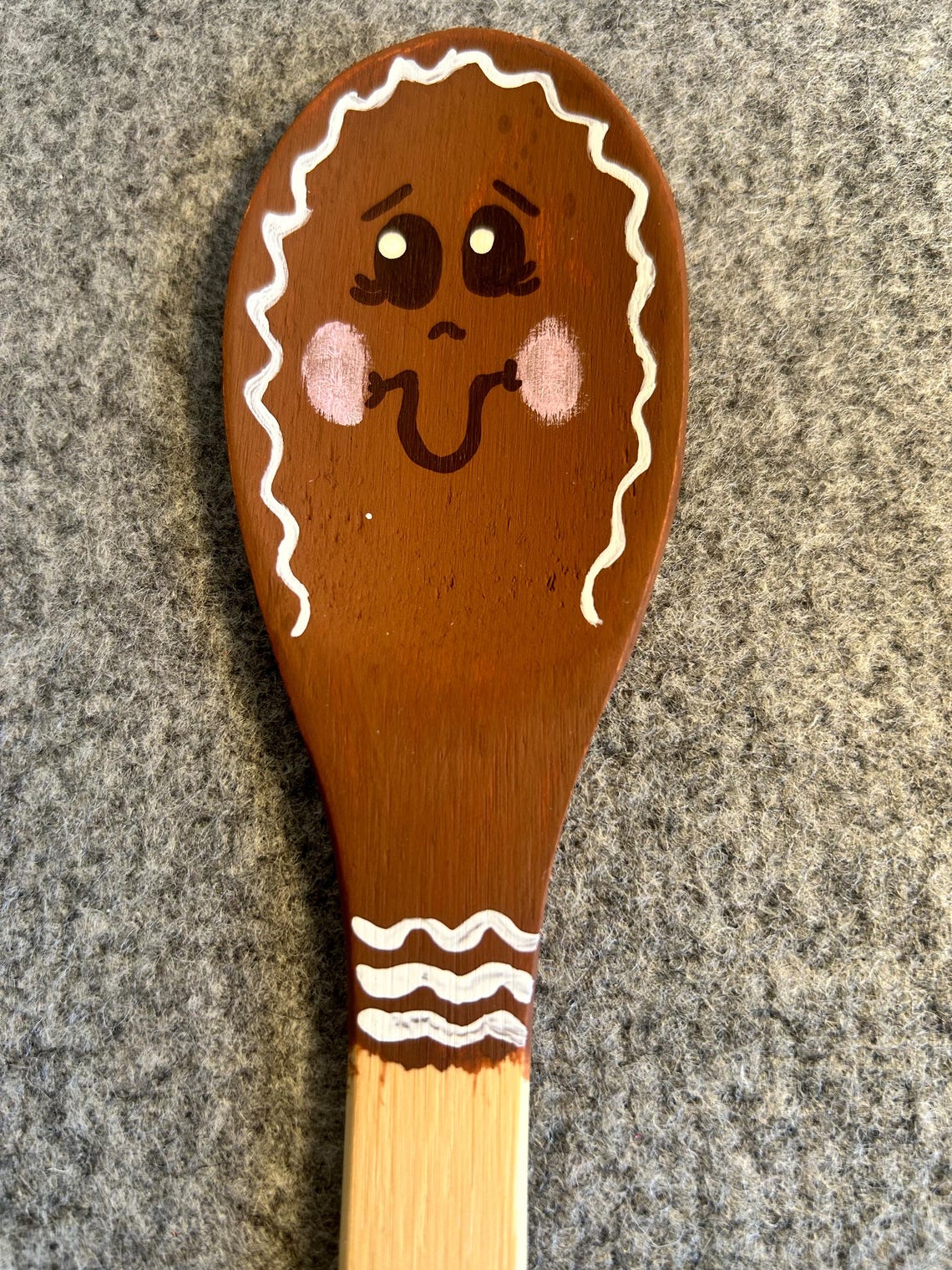 Gingerbread Character Wooden Spoons. Hand Painted With Adorable Smiling ...