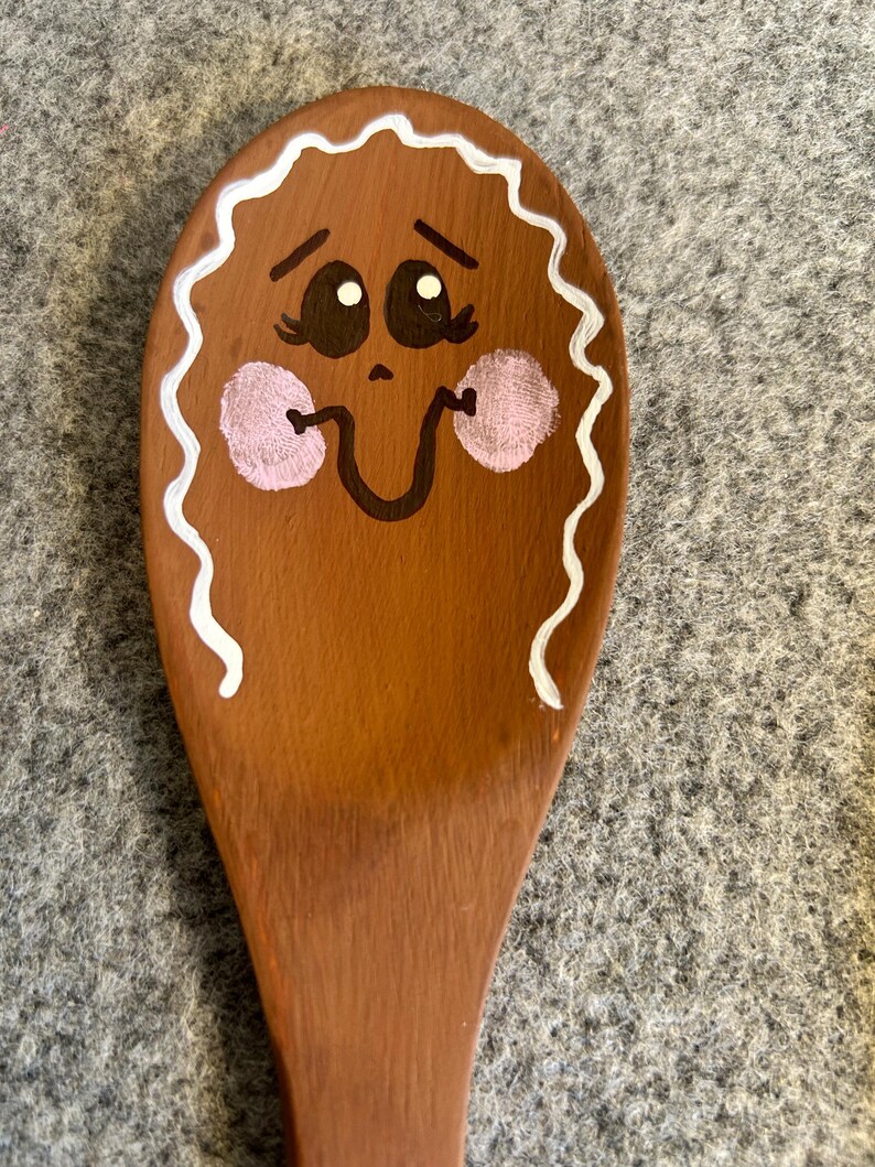 Gingerbread Character Wooden Spoons. Hand Painted With Adorable Smiling ...