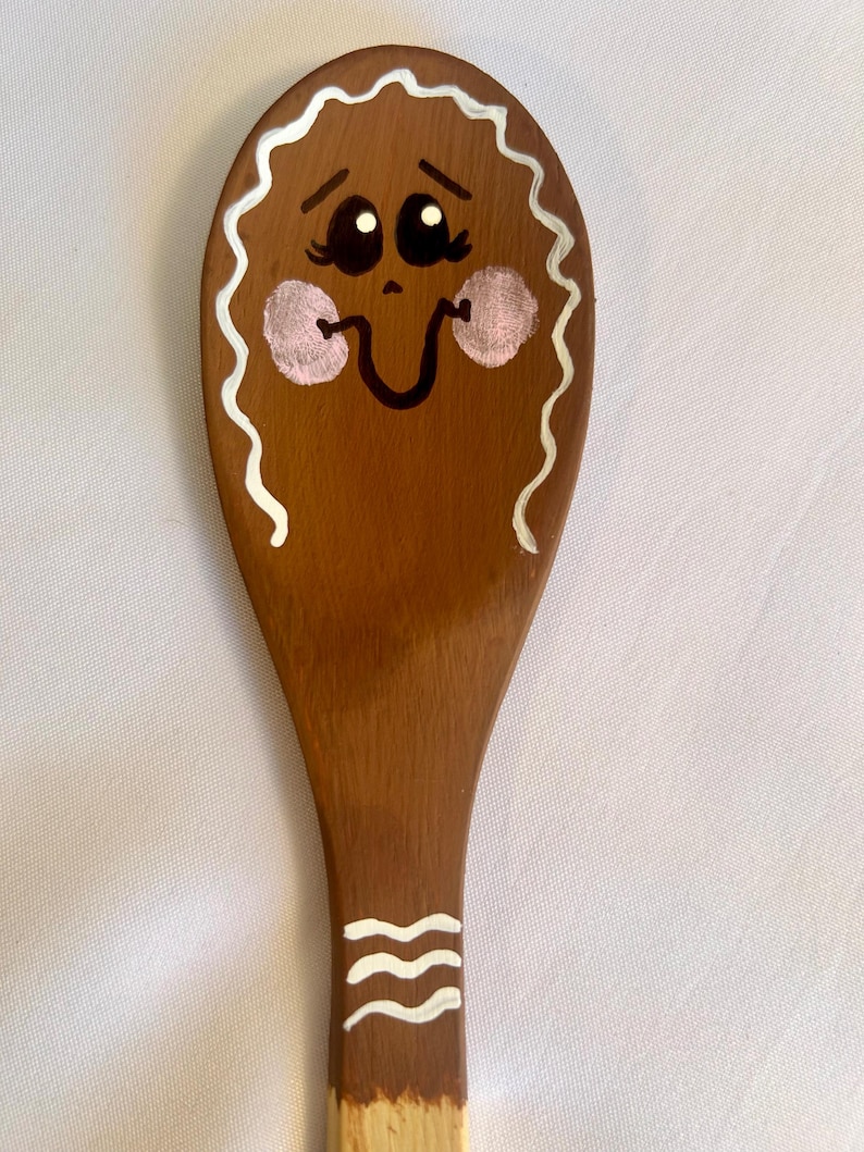 Gingerbread Character Wooden Spoons. Hand Painted With Adorable Smiling ...