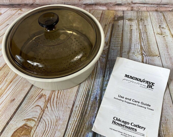 Vintage Magna Wave Jr Perfection Round Microwave Meat Roaster Pan Dish ...