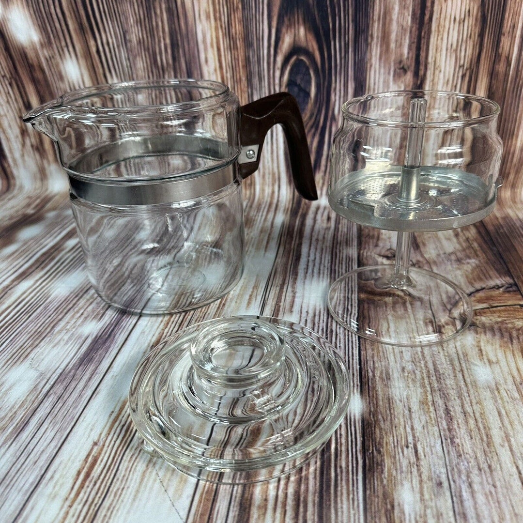 Vintage Pyrex Percolator Stovetop Glass 4 Cup Coffee Pot Complete W ...