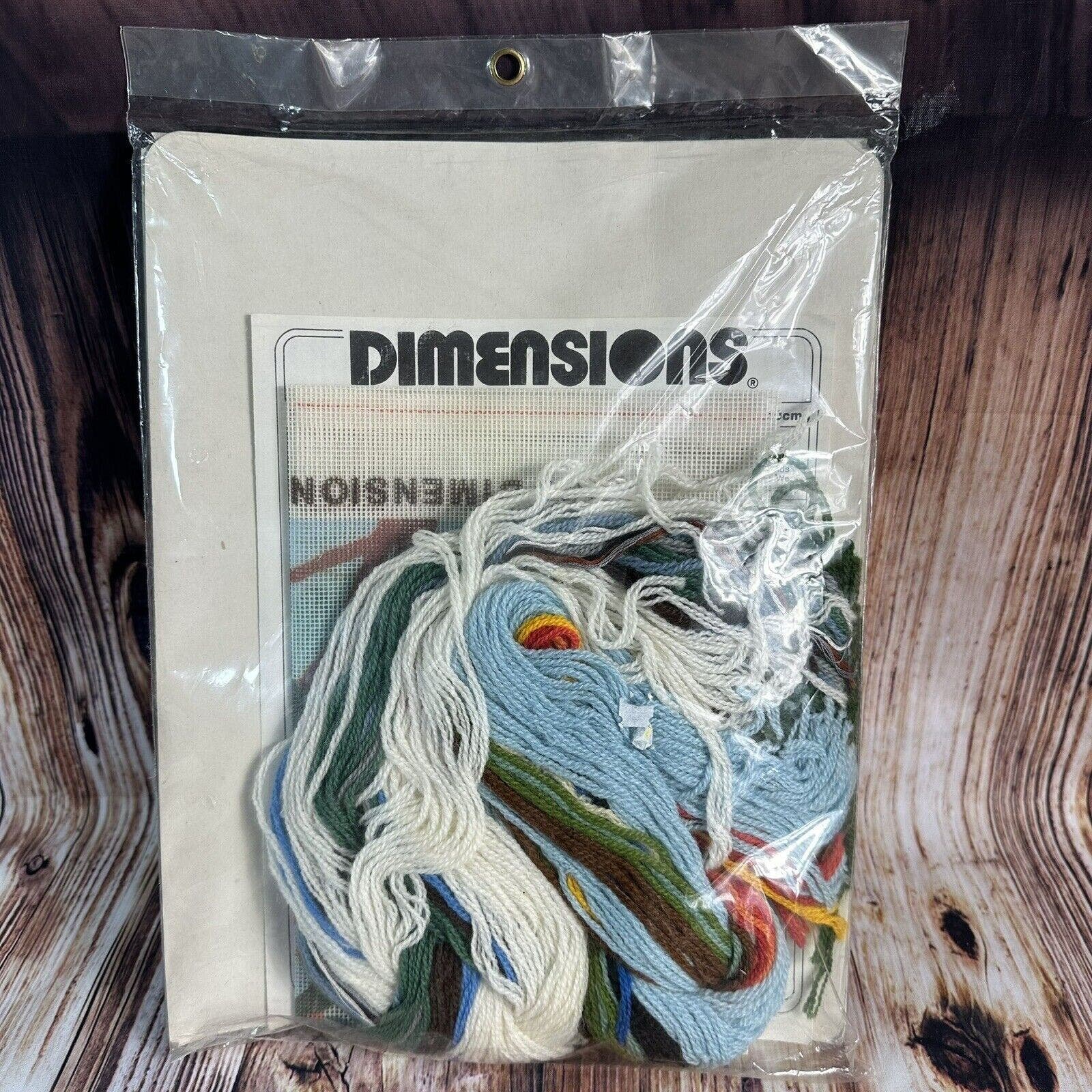 Vintage Dimensions Wool Long Stitch BIRDS GATHERING Kit 1983 USA Made ...