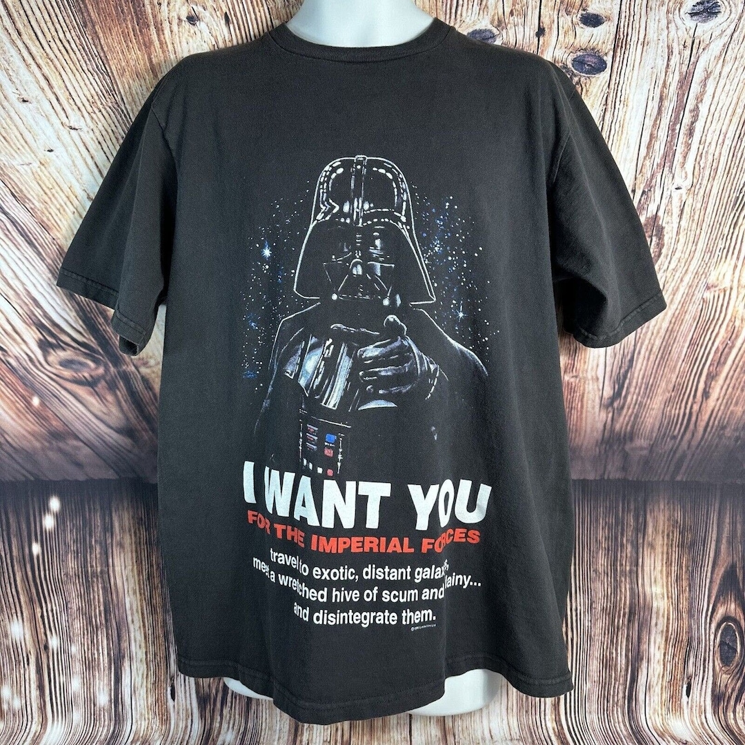 Vintage 1996 Star Wars Darth Vader I Want You Size X Large Black T ...