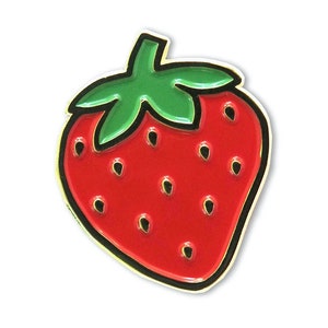 Cute Strawberry Enamel Pin - Etsy