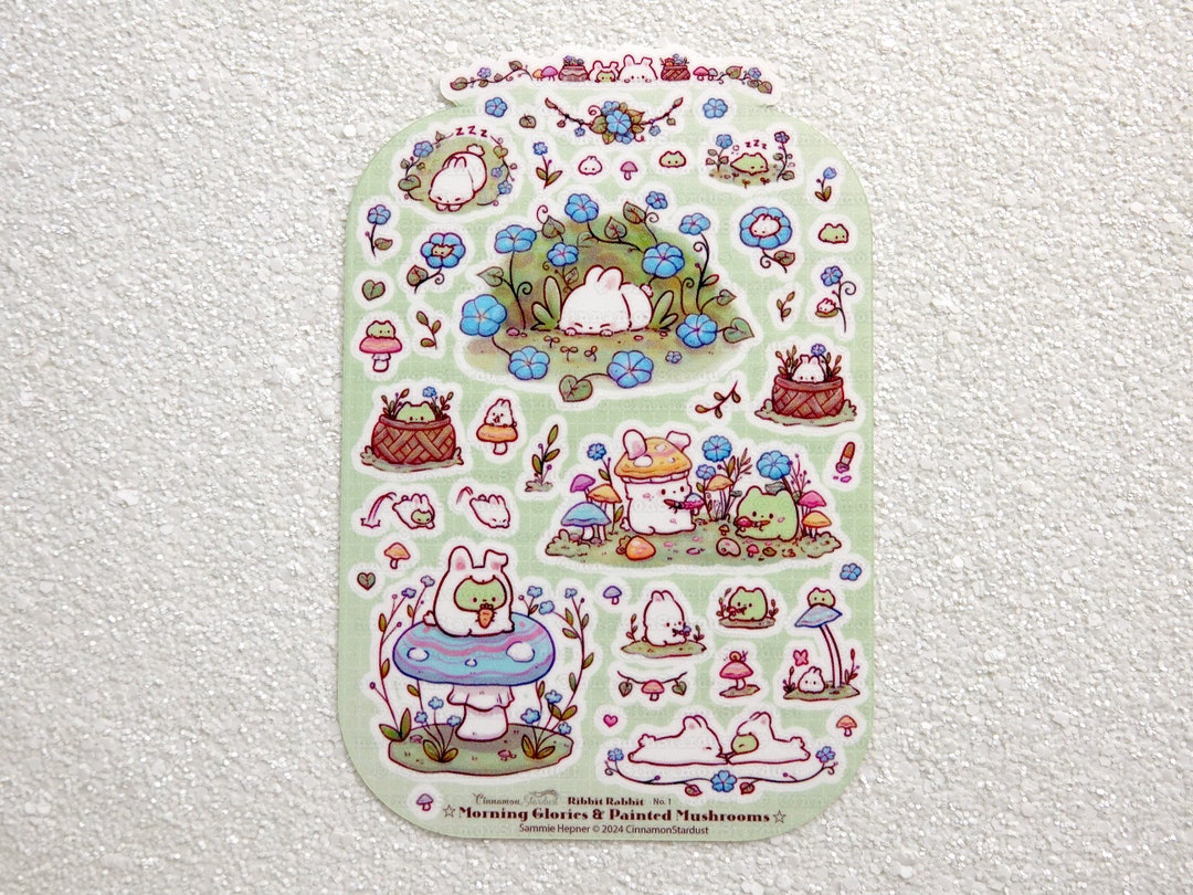 Glittery Stickers | Ribbit Rabbit | Morning Glories & Painted Mushrooms ...