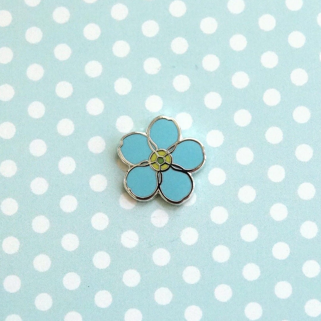 Forget Me Not Enamel Pin Hard Enamel Cute Hard Enamel Pin Forget Me Not ...