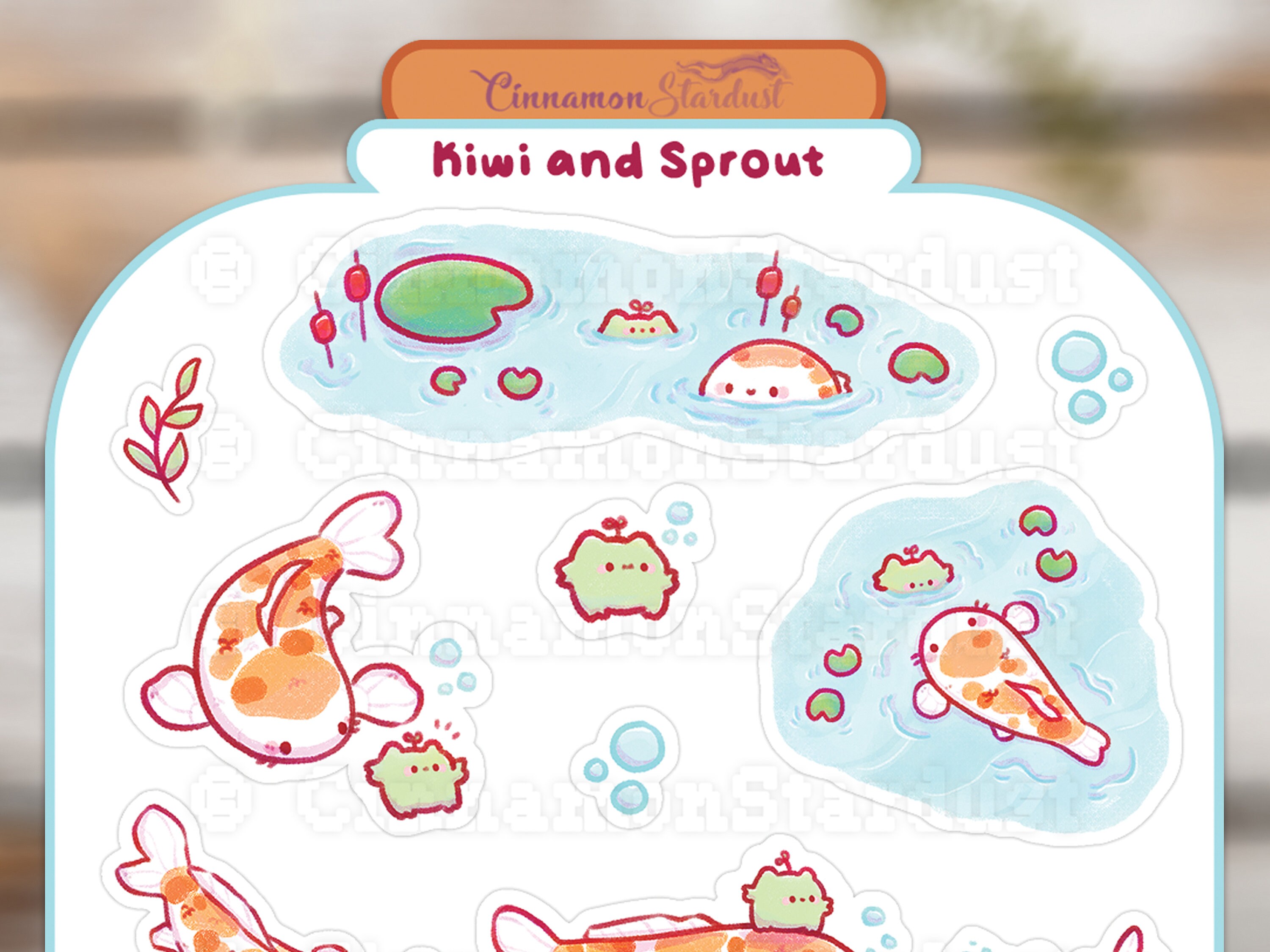 Kiwi and Sprout Jar Sticker Sheet Cute Frog Sticker Sheet - Etsy