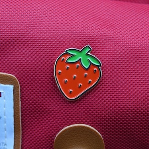 Cute Strawberry Enamel Pin - Etsy