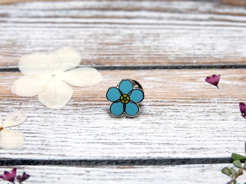 Forget Me Not Enamel Pin Hard Enamel Cute Hard Enamel Pin - Etsy