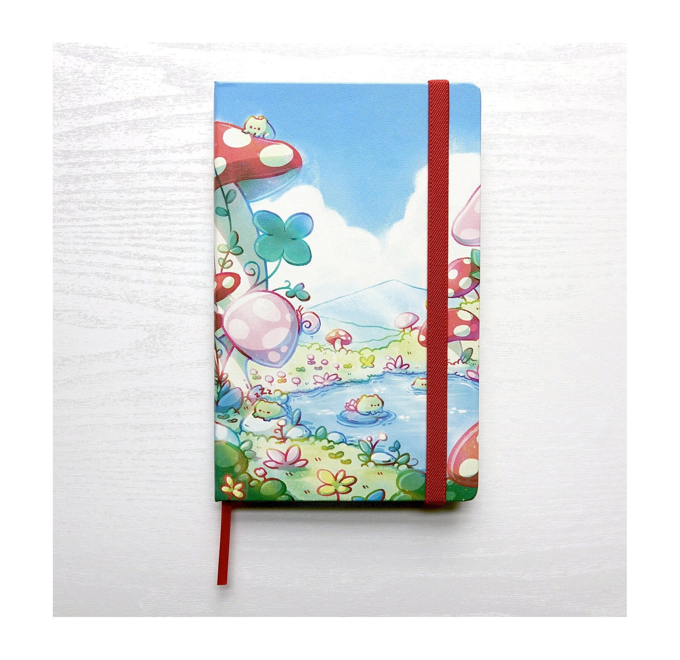 A5 8x5 Mushroom Pond Lined Notebook Journal | Kawaii Journal | Cute ...