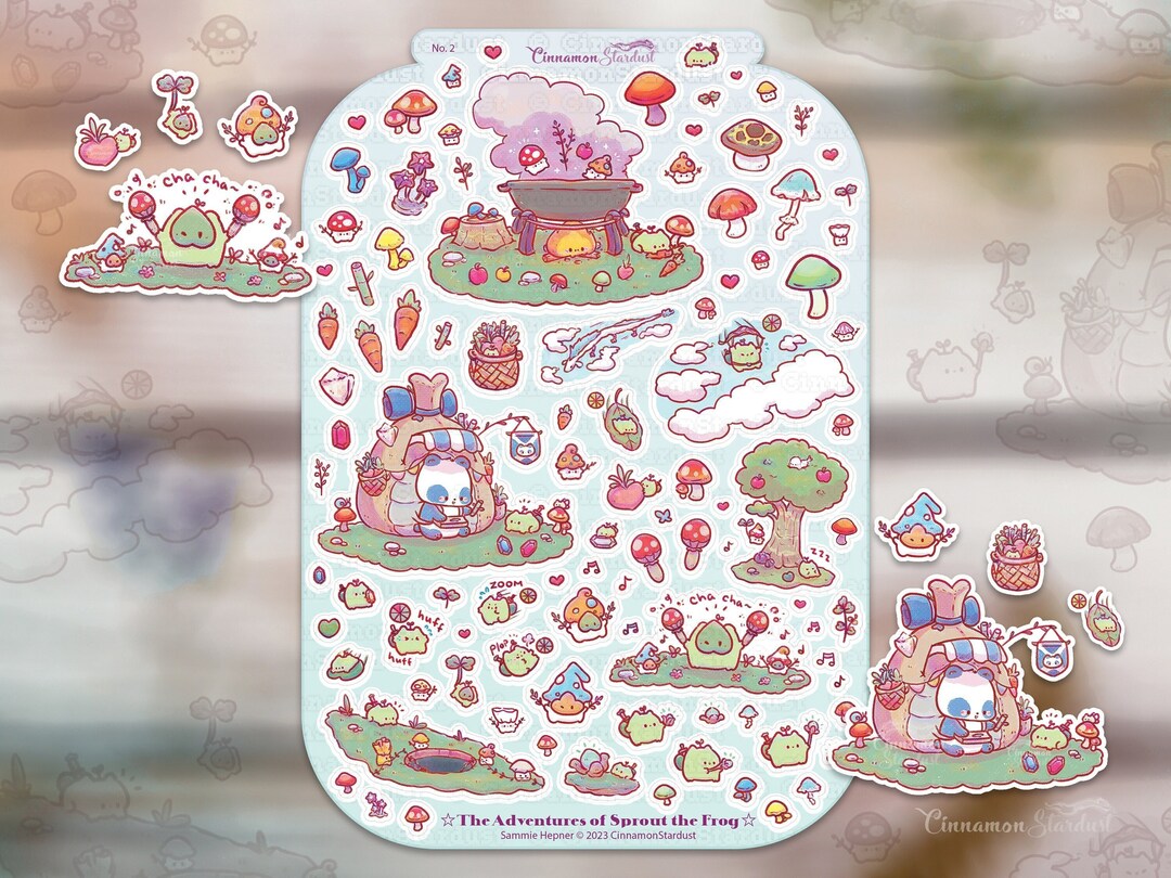 Glitter Textured the Adventures of Sprout the Frog Sheet No. 2 Cute ...