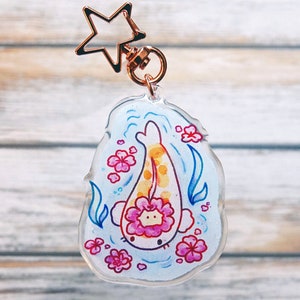 Cute Koi Fish and Froggy Keycharm | Epoxy Glitter Acrylic Keycharm ...