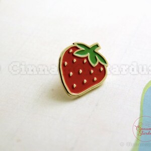 Cute Strawberry Enamel Pin - Etsy