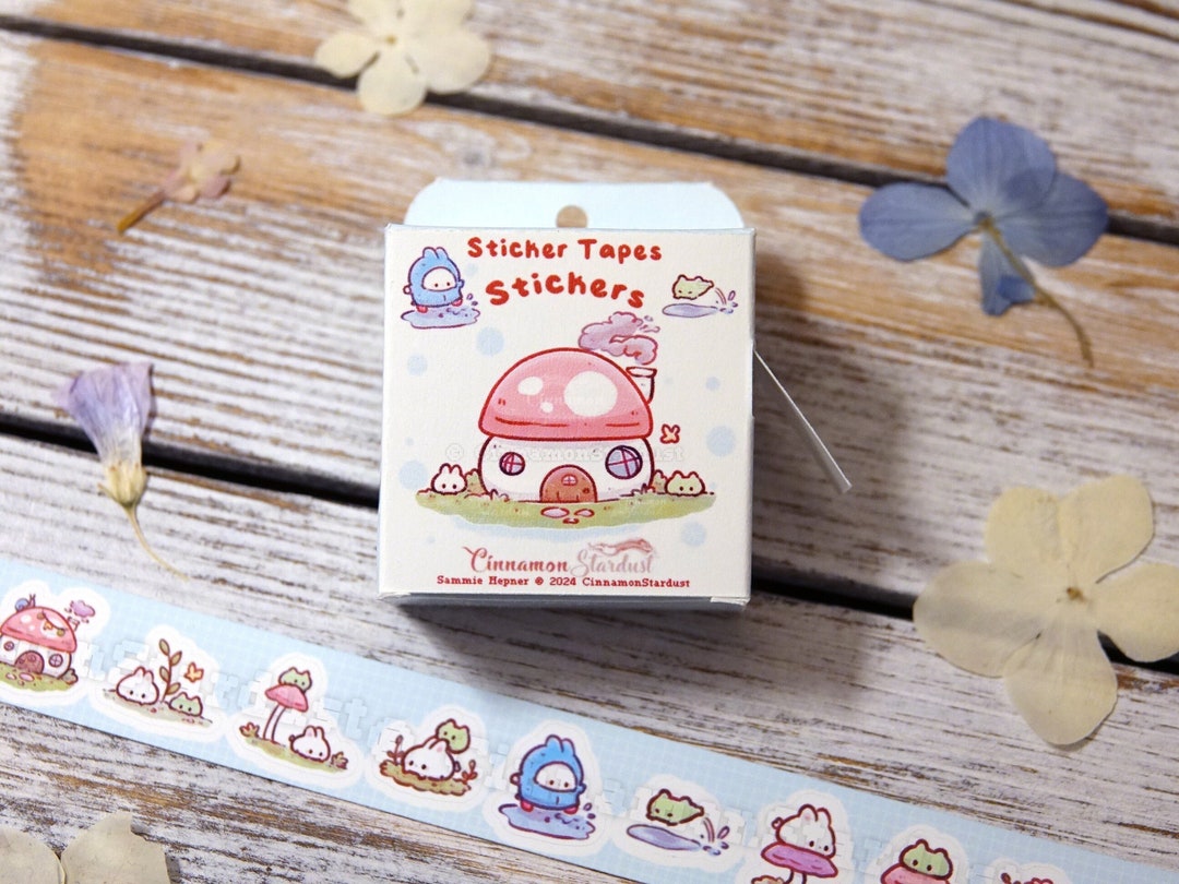 Ribbit Rabbit Cute Frog and Rabbit Stickers Sticker Tape Box of ...