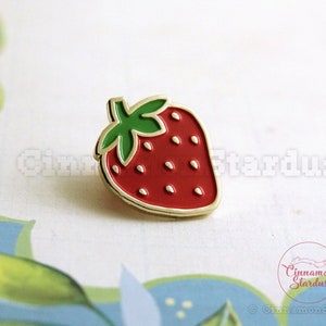 Cute Strawberry Enamel Pin - Etsy