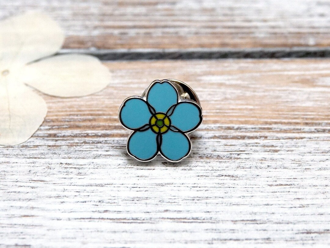 Forget Me Not Enamel Pin Hard Enamel Cute Hard Enamel Pin - Etsy