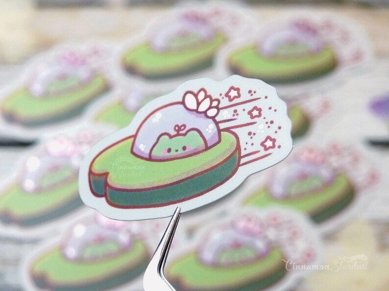 Cute Froggy Space Sticker Cute Frog Sticker Sprout the - Etsy