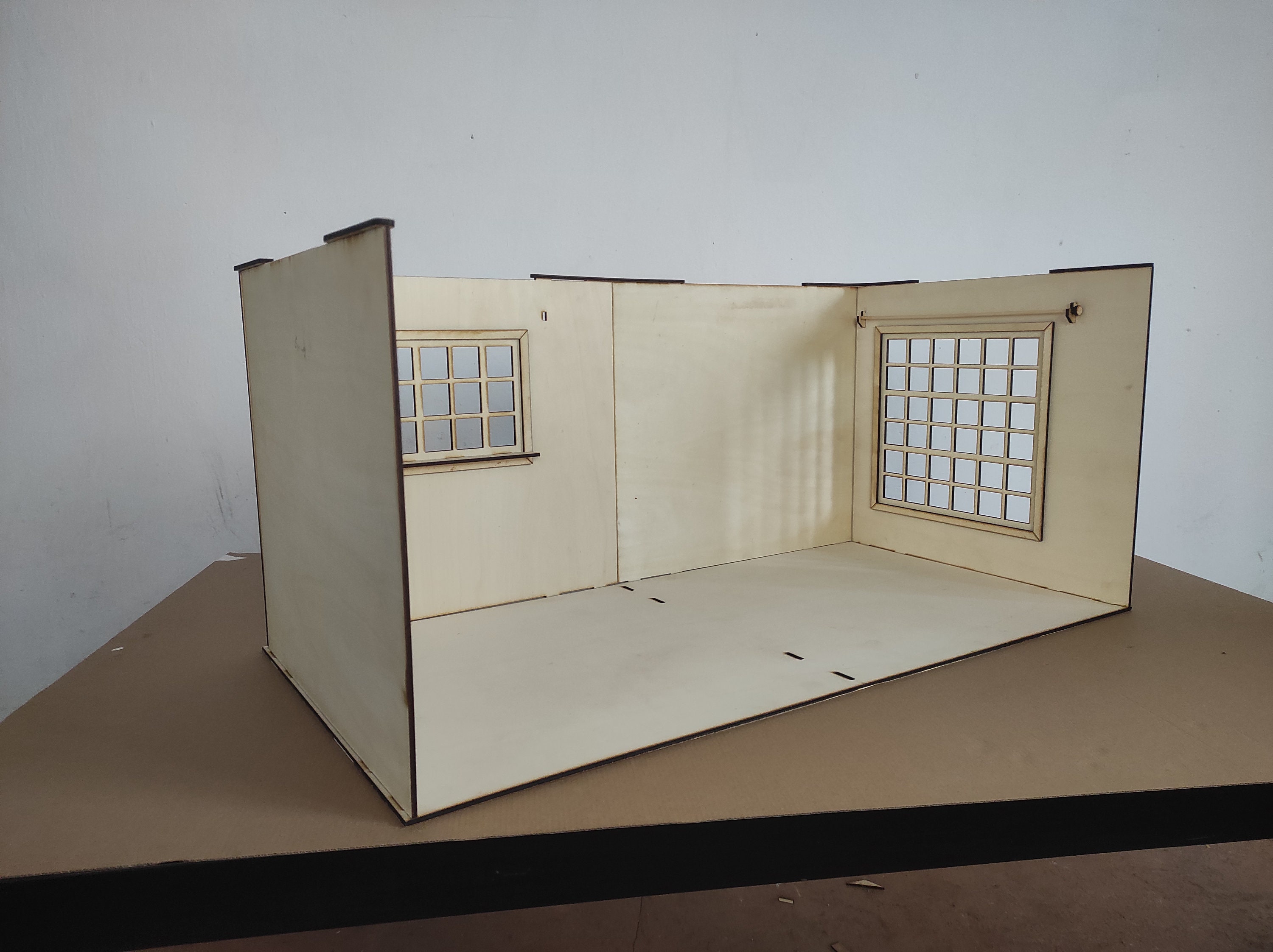 Dollhouse Roombox 1/6 Scale. Large Dollhouse Room With Windows ...
