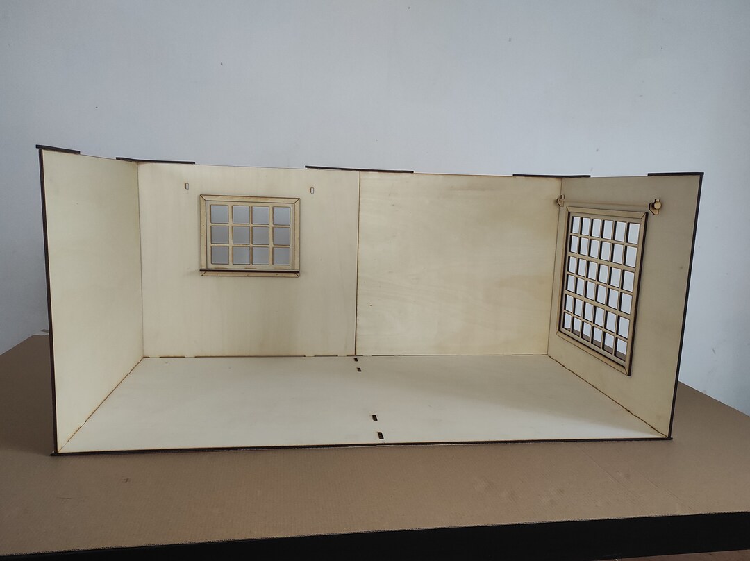 Dollhouse Roombox 1/6 Scale. Large Dollhouse Room With Windows ...