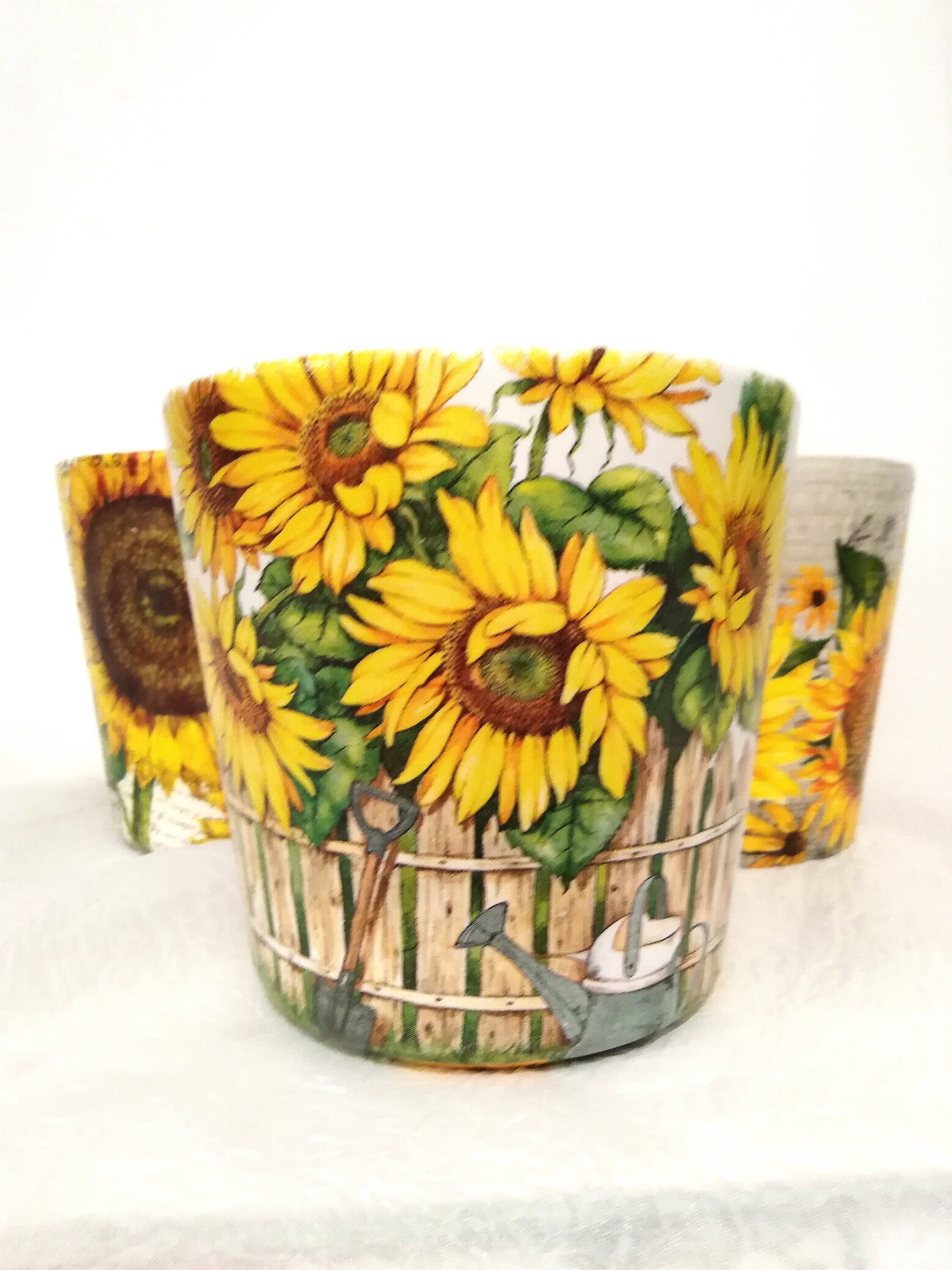Sunflowers Plant Pot Ceramic Planters Cache Pot Hand - Etsy