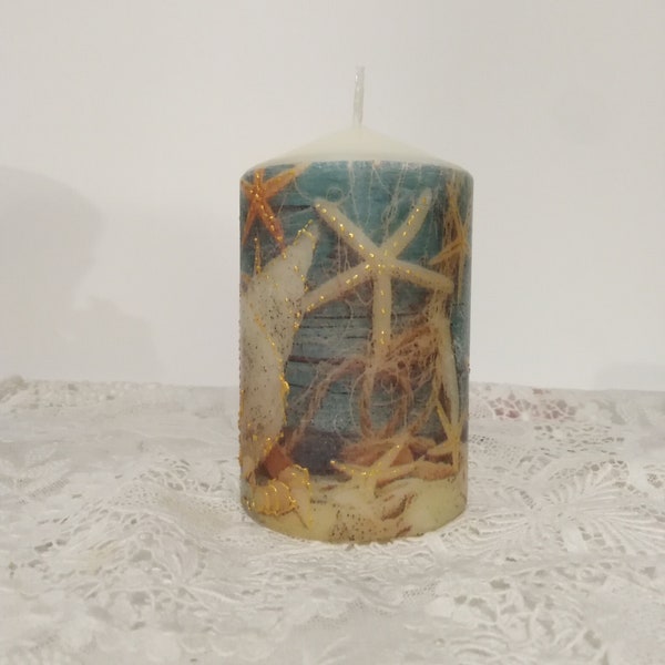 Ocean Pillar Candle - Etsy