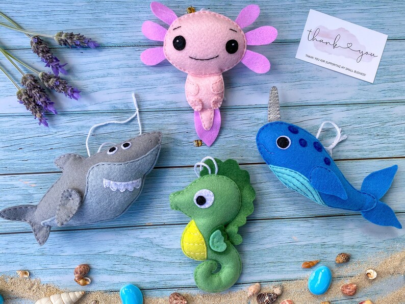 Felt Ocean Animals, Underwater Felt Toys, Marine Animal Toy, Ocean ...