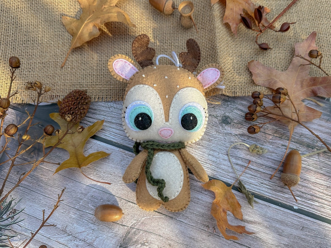 Felt Deer Toy, Woodland Nursery, Baby Shower Gift, Felt Crafted Toy ...